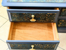 Vintage painted navy blue Stag minstrel dressing table/ sideboard/ con ...